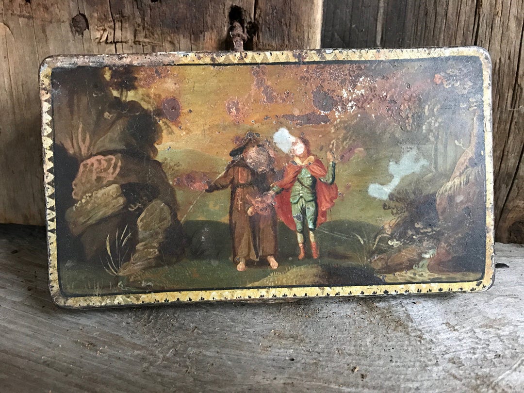 1801 French Handpainted Tin, Signed, Dated, Collectable Antique Tin, KH ...
