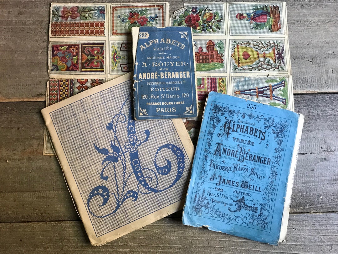1900s French Embroidery Pattern Booklet, DMC, Alphabet Monogram Pattern ...