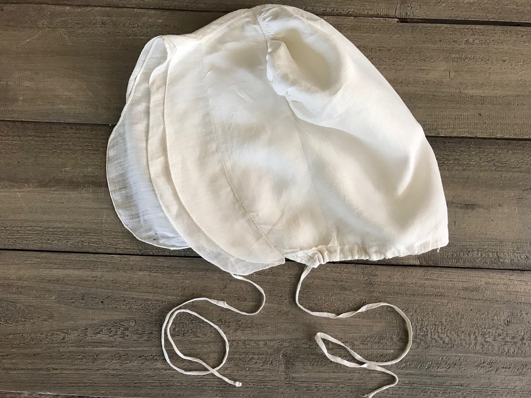 19th C French White Linen Peasant Bonnet, Rare Period Baby Clothing - Etsy