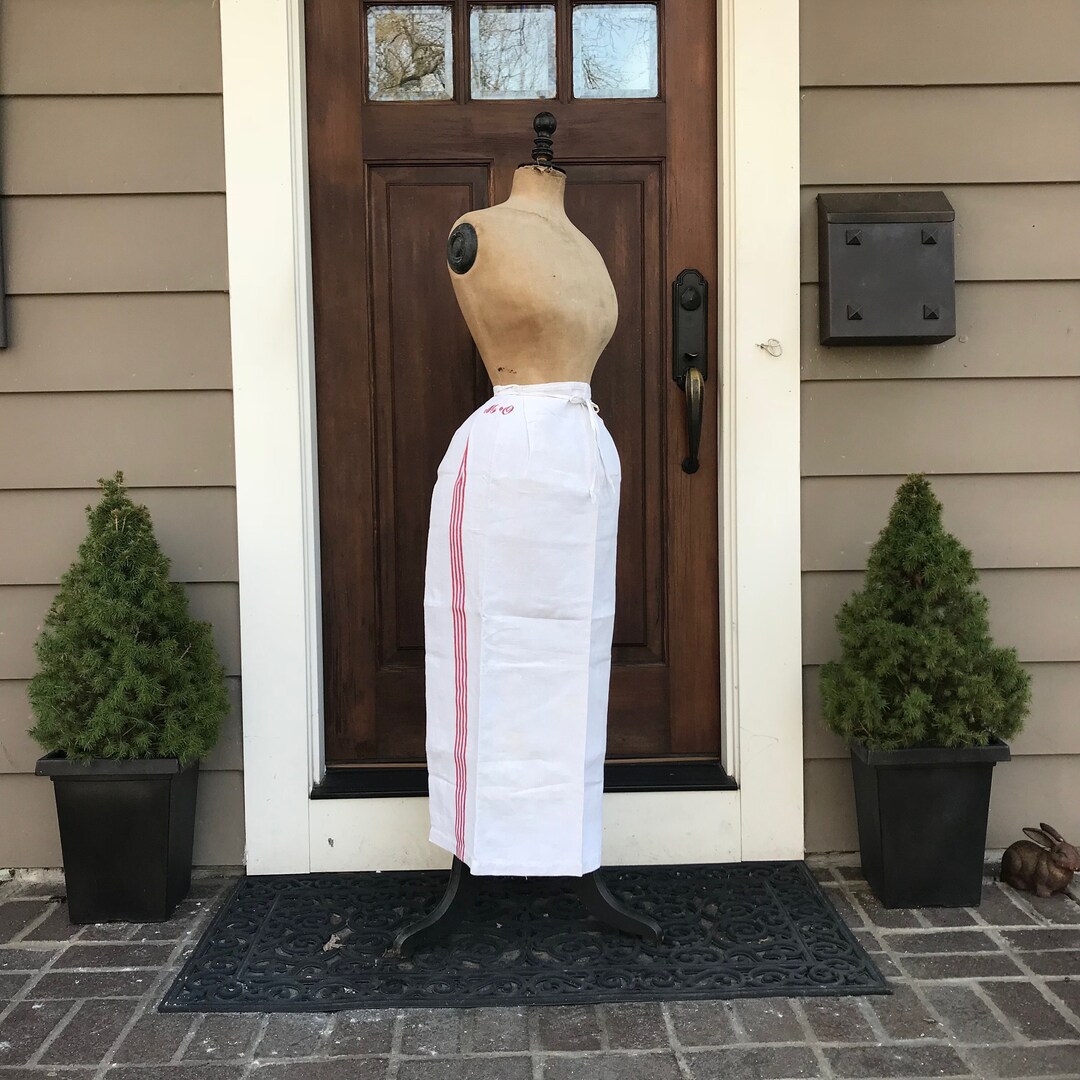 French Linen Chef Apron, Baker, Chore Apron, Monogrammed, Victorian Era ...