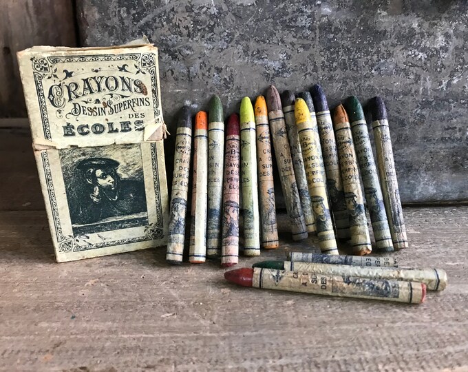 Reserved 1900s French Crayons, Original Box, Paris Déposée, Made in ...