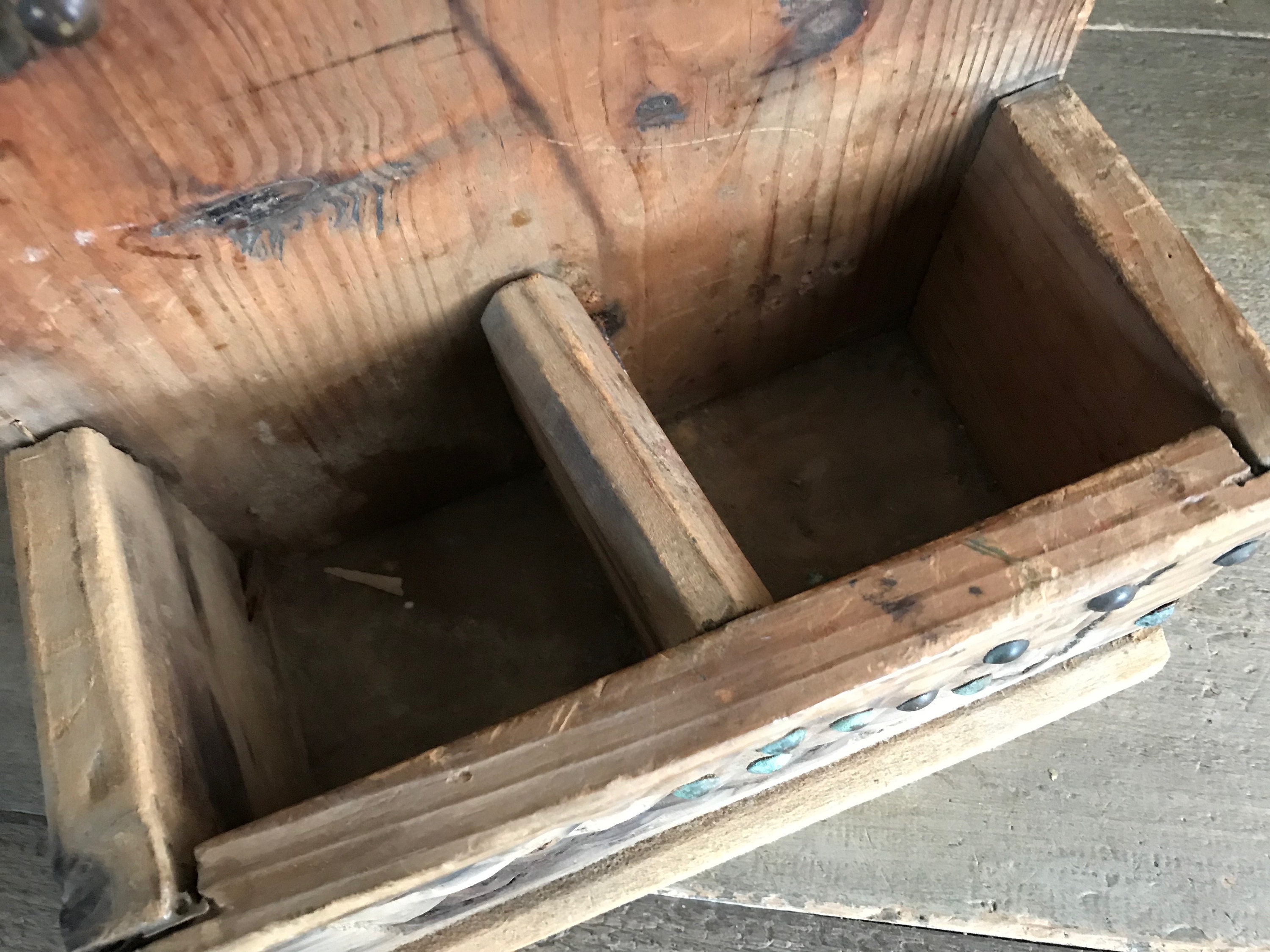 Antique Folk Art Salt Box Rustic Handcrafted Wall Storage | Etsy