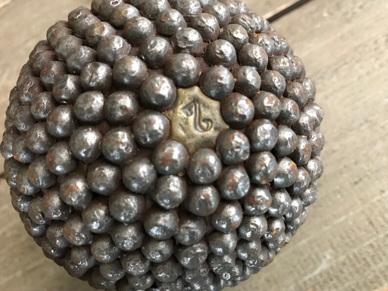 1 French Wooden Boule, Artistic Iron Decorated Design, Price for 1, 3 ...