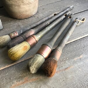 1 French Copper Paint Brush, Industrial Decor, Round Brush, Wood Handle ...