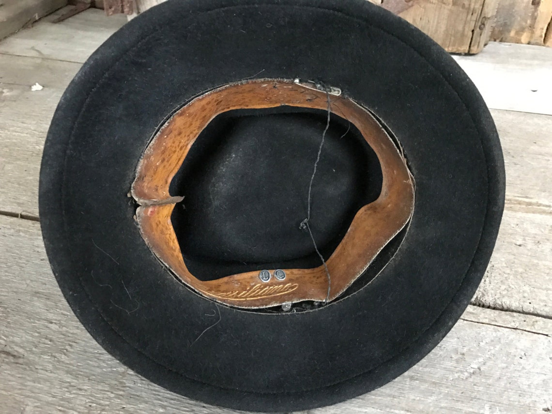 Ladies Black Mohair Felt Fedora With Feathers Leather - Etsy