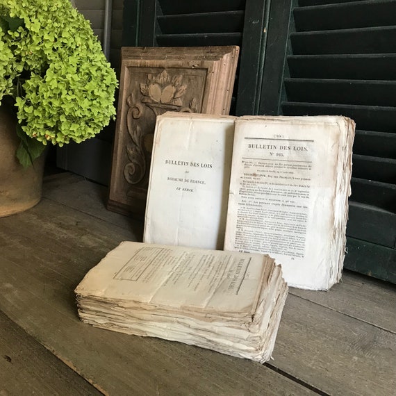 1830s French Parchment Legal Pamphlet Bundle Bulletins - Etsy