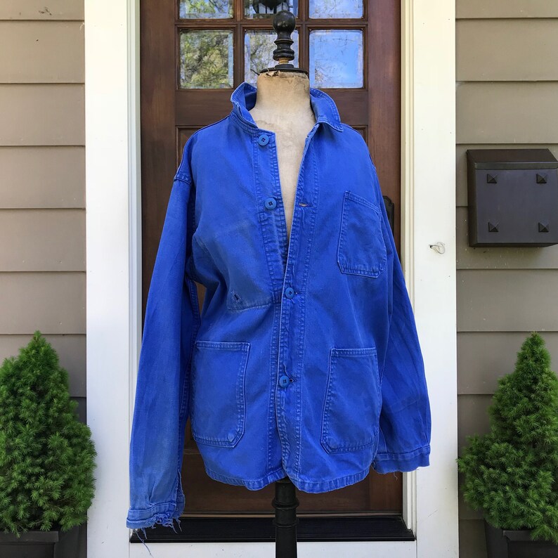 French Chore Jacket Blue De Travail Cotton Twill Garden - Etsy