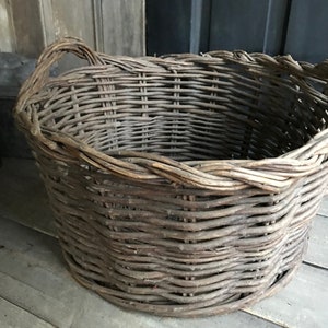 Rustic Farmhouse Basket, Large Willow Harvest Flower Garden Basket ...