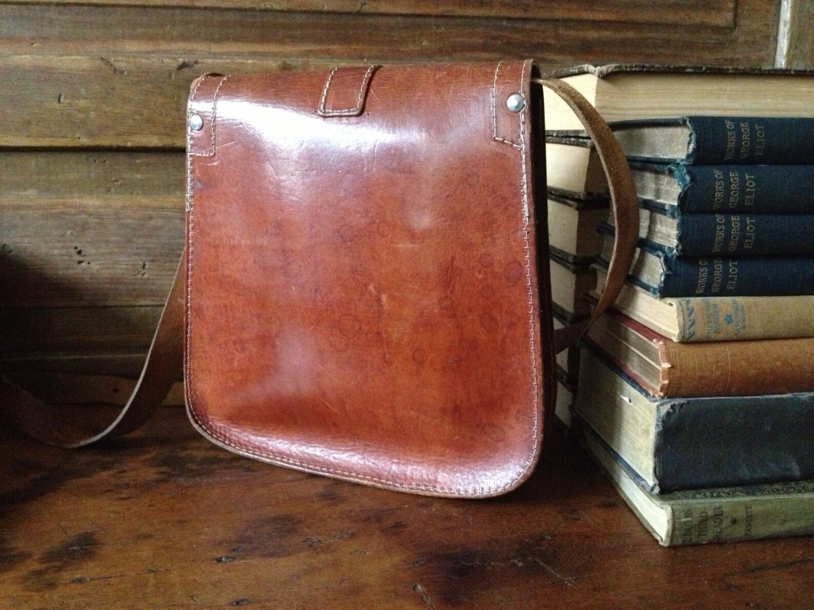 Brown Leather Crossbody Purse Vintage Artisan Rustic Brown - Etsy