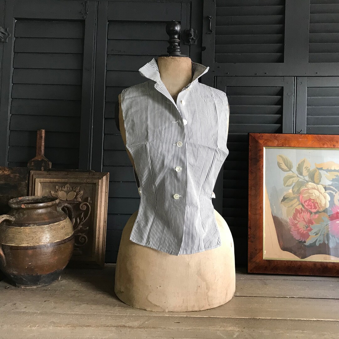 1940s French Dress Bodice, Tabard Panels, Set of 4, Sleeveless Jerkin ...