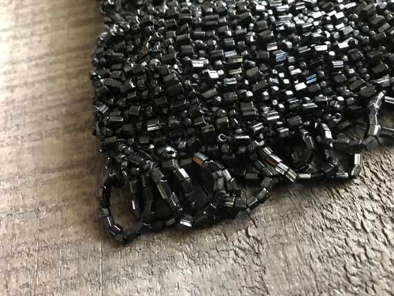 1920s Black Beaded Purse, Flapper, Dressy Handbag, Si… - Gem