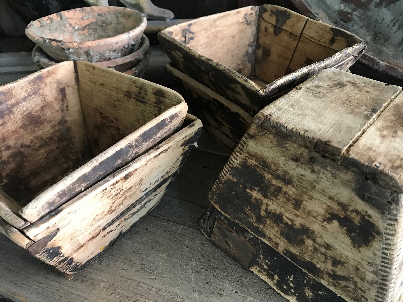 1 Rustic Wood Grain Box Measure Dovetailed Primitive Plant - Etsy