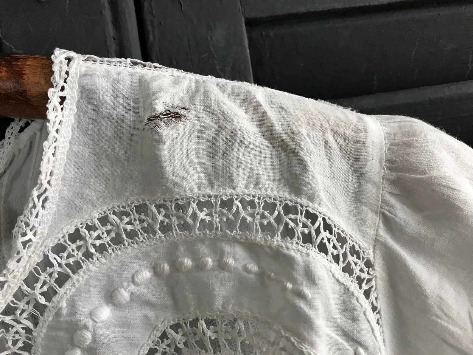 French Embroidered Lace Blouse White Cotton Batiste - Etsy