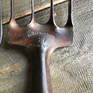 Rustic English Garden Fork, Hand Tool, Cast Steel, Wood Handle ...