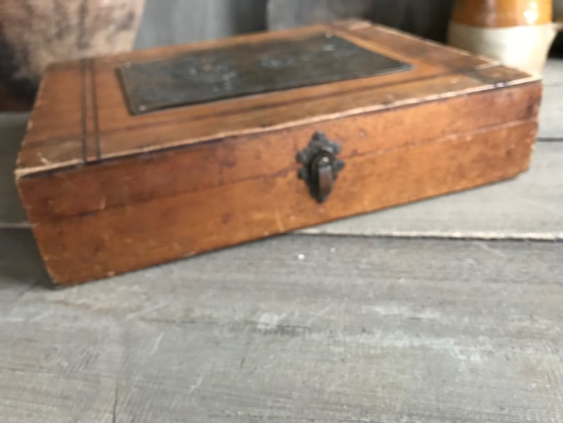 1920s French Rustic Copper Wood Box Paris Folk Art Art Deco - Etsy