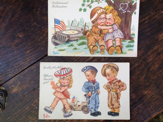 French 1940s Vintage Wartime Postcards World War Ll Ephemera - Etsy