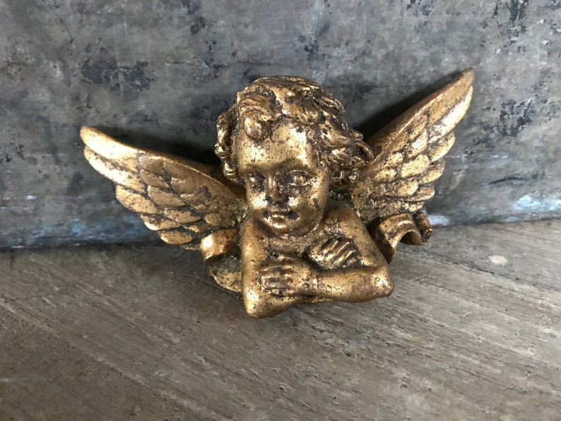 19th C French Gilded Gesso Angel, Cherub, Paris Church, Authentic ...