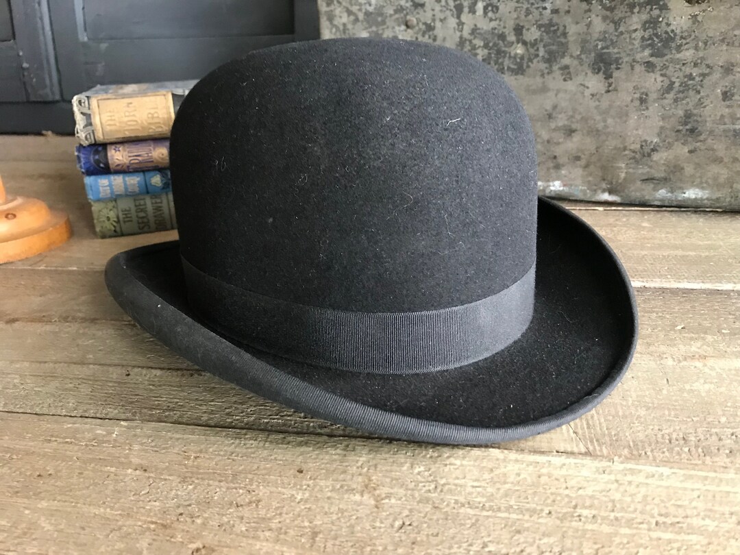French Black Bowler Derby Hat, Original Label, Laffont, Toulouse ...