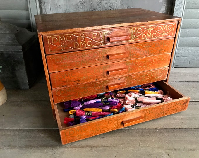Reserved Authentic French DMC Chest, Embroidery, Haberdashery, Thread ...