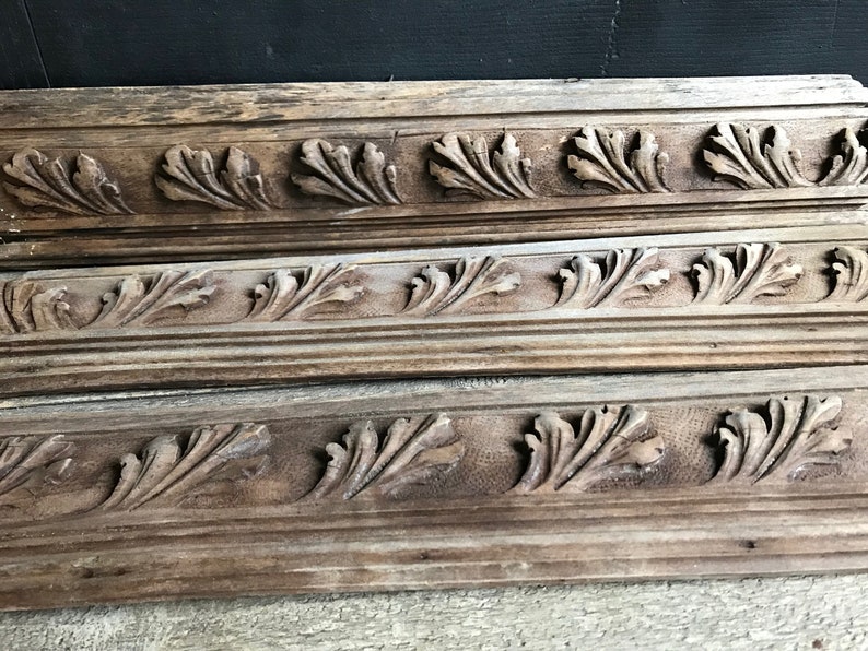 1 French Architectural Wood Frieze Carved Wood Relief Leaf - Etsy