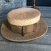 French Straw Boater Hat, Brown Ribbon Bow, Prop, Made in England - Etsy