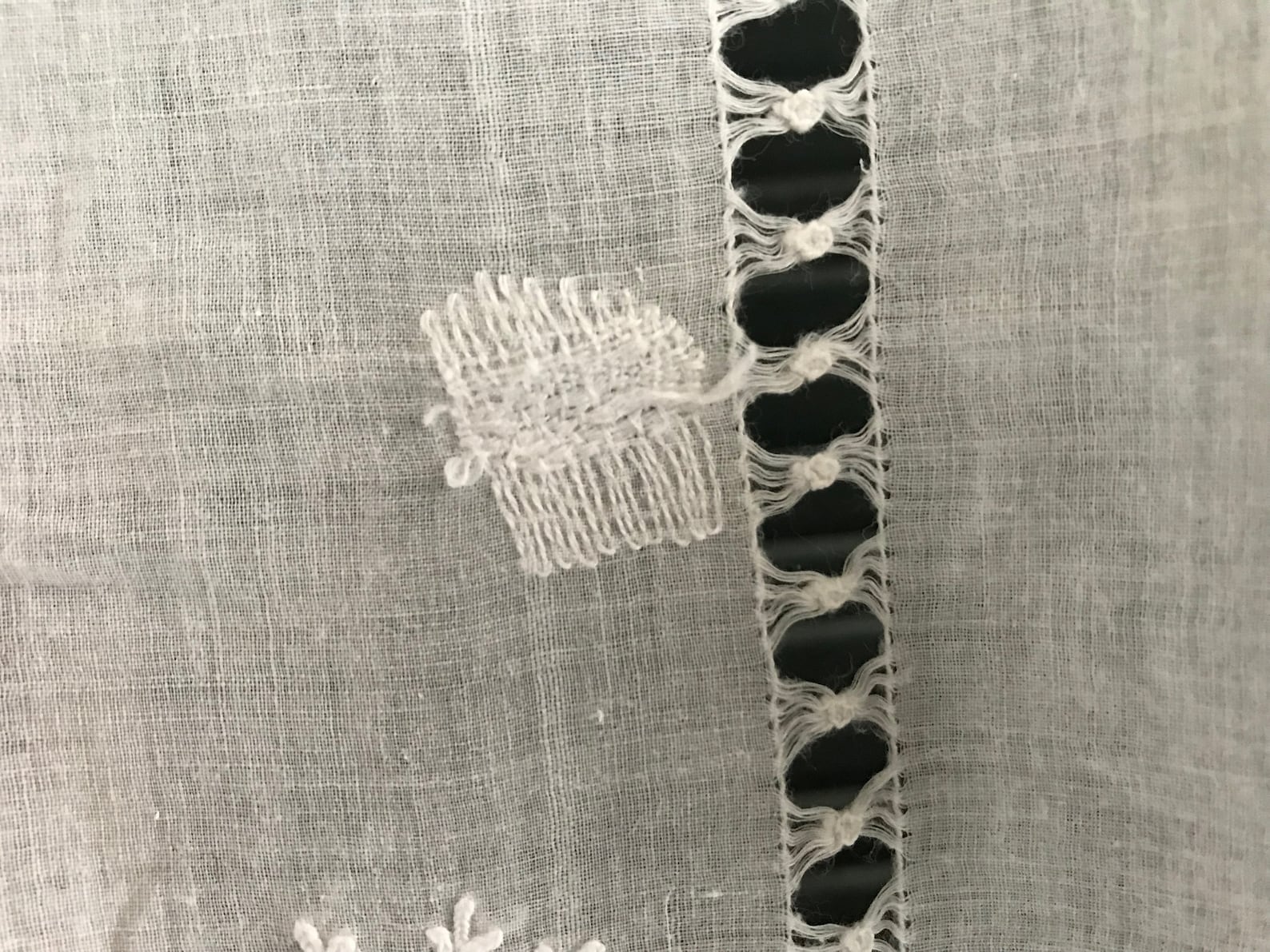 18th C French Fichu Wedding Shawl, Scarf, Arlesienne Hand Embroidery ...