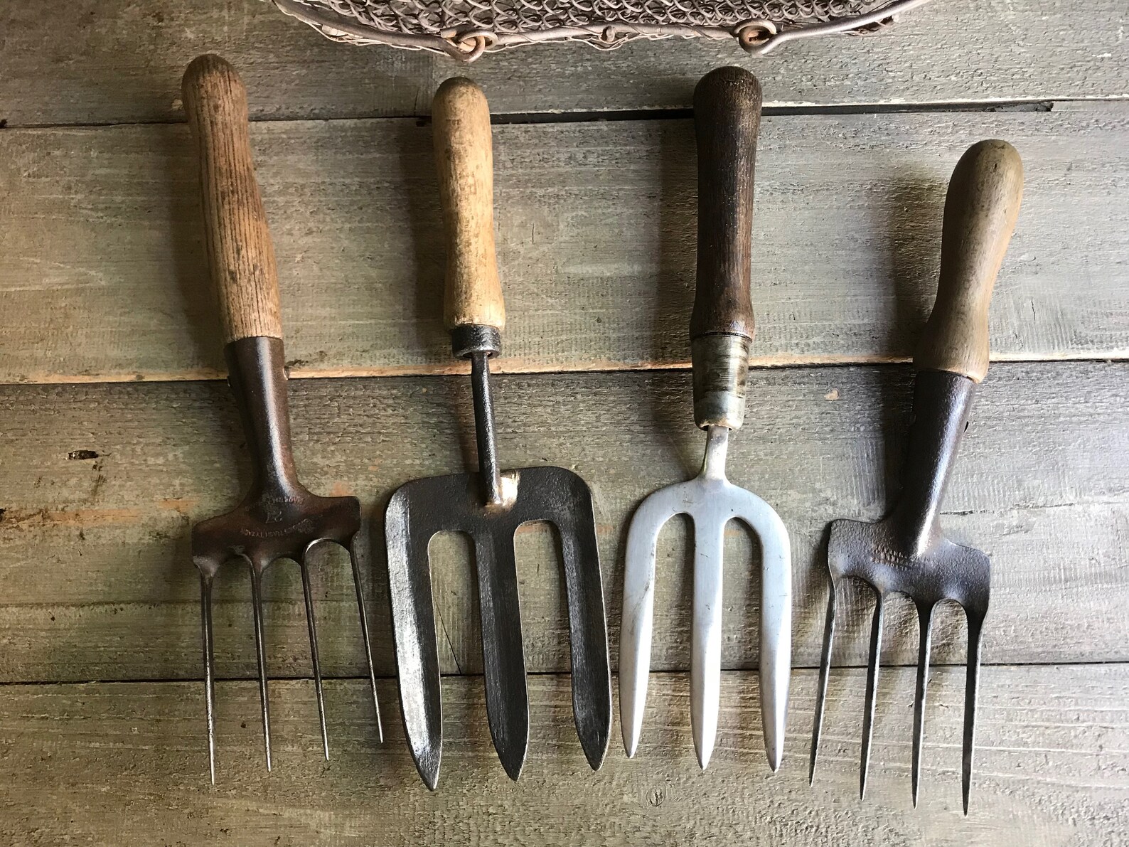 Rustic English Garden Fork, Hand Tool, Cast Steel, Wood Handle ...