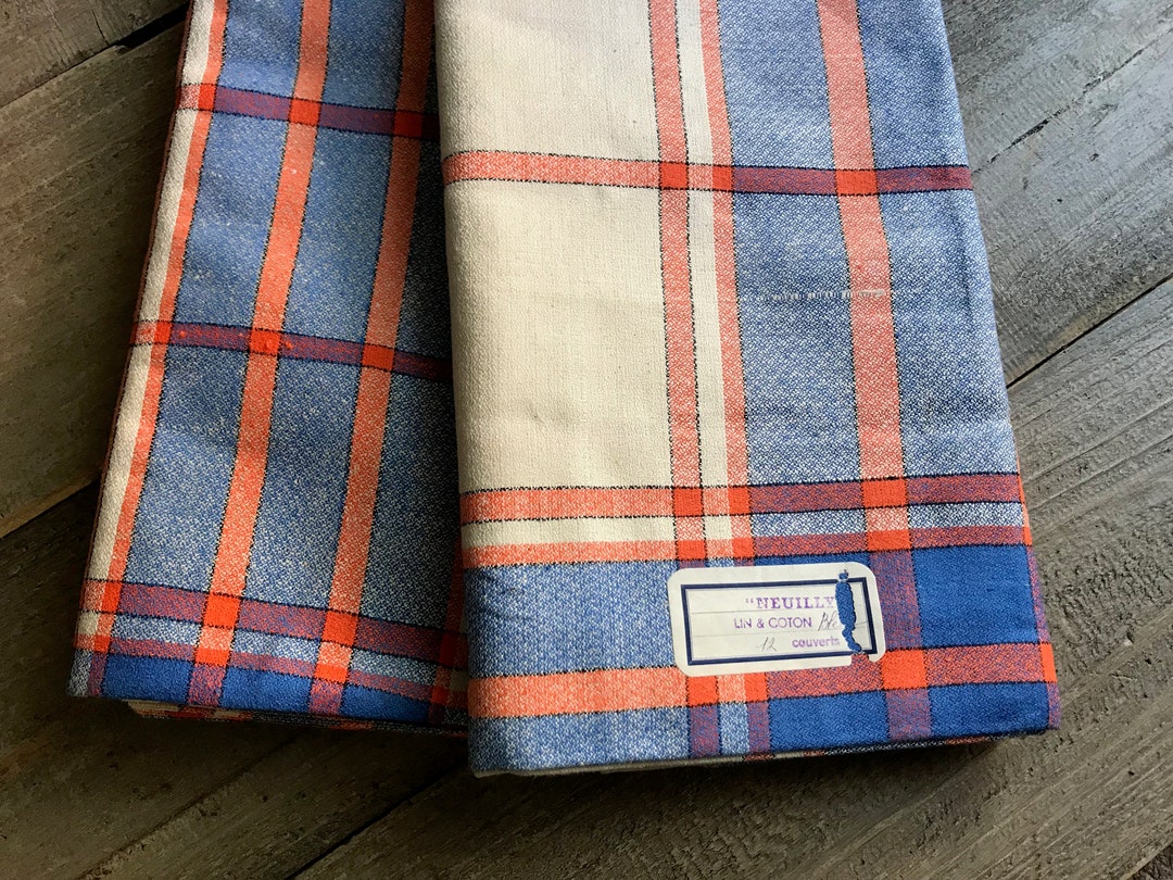 Frecnh Linen Torchon Fabric 2 Bolts Colorful Check Stripe - Etsy