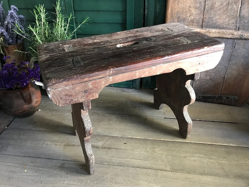 Rustic Wood Stool Charming Hardwood Bench European Farmhouse - Etsy