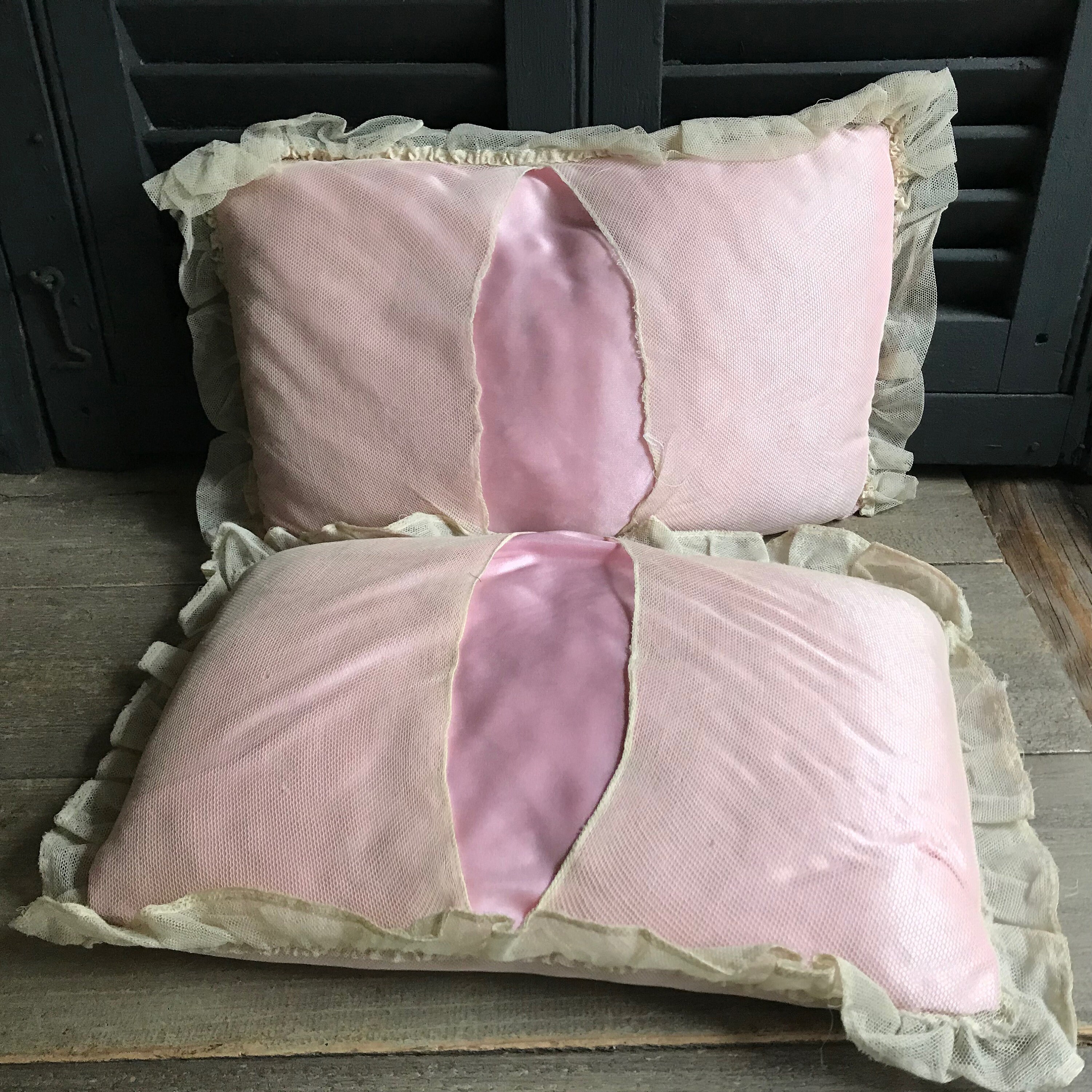 1 Normandy Pink Lace Pillow French Lace Pink Silk Wedding | Etsy