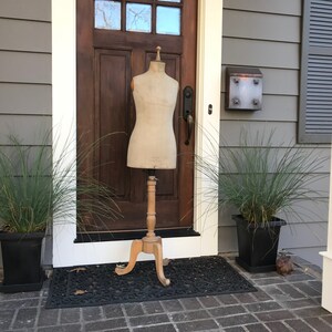 Antique French Stockman Mannequin, Paris, Dress Makers Form, Wood Stand ...