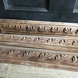 1 French Architectural Wood Frieze, Carved Wood Relief, Leaf Design ...