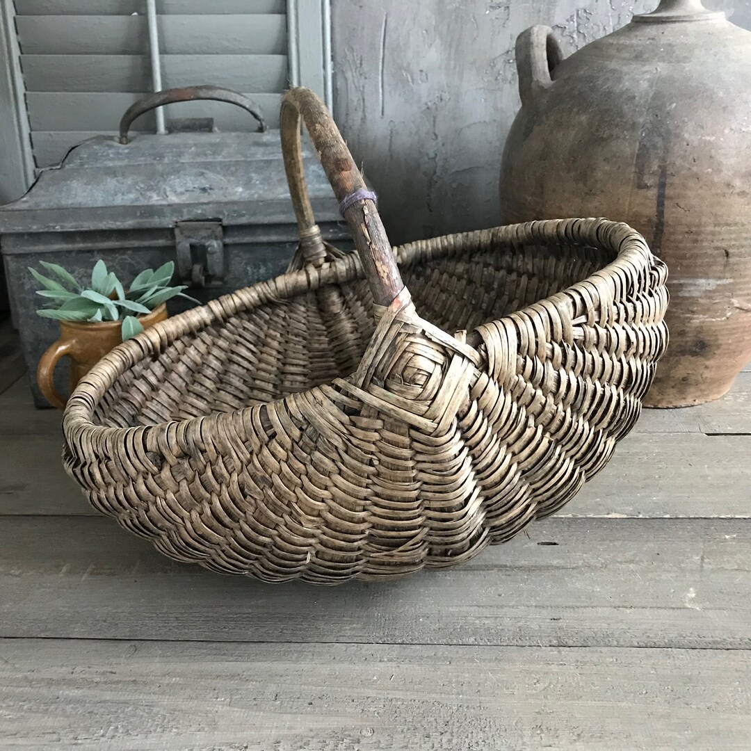 1 Rustic Harvest Basket, Flower Gathering, Gardening, Market, Foraging ...