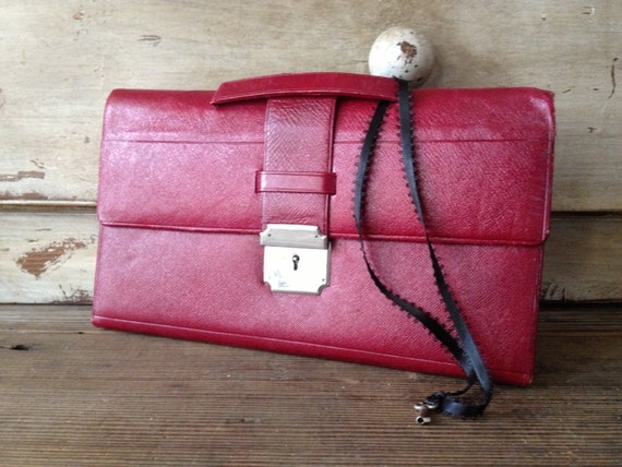 Red Leather Journal Original Skeleton Key Book Cover English - Etsy