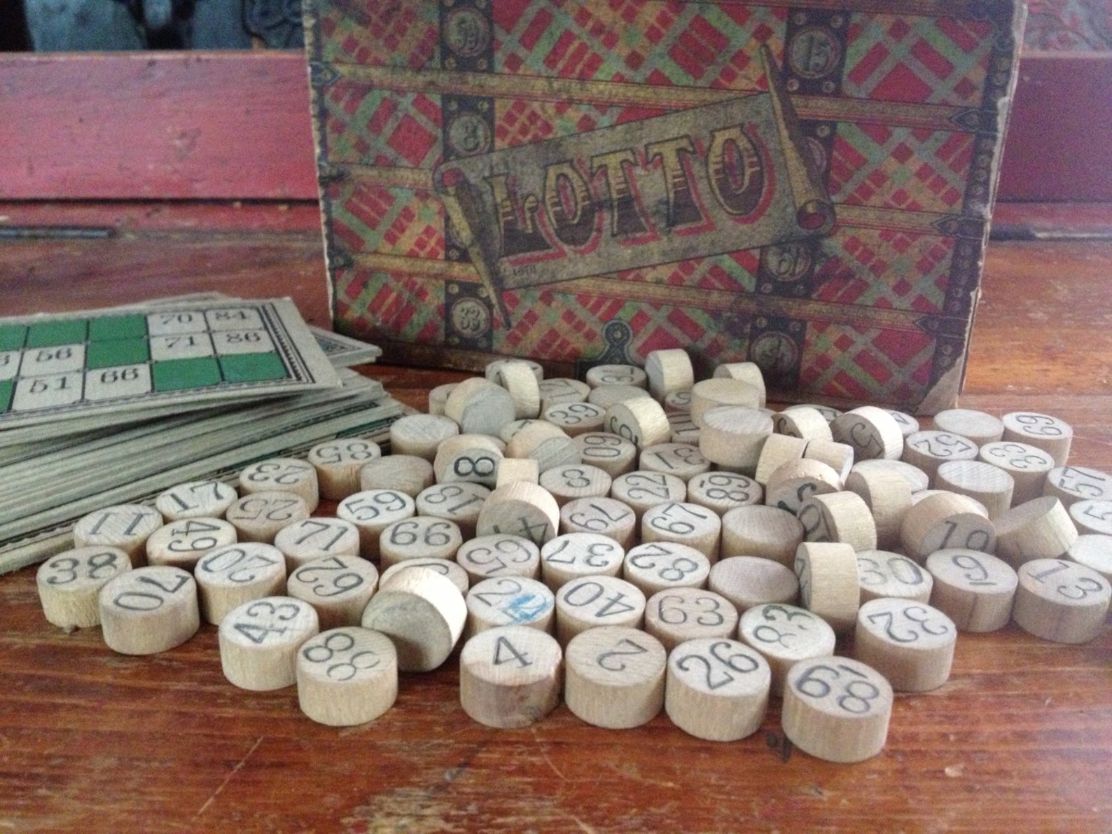 US Version French Lotto Game Box Boxwood Counters Game - Etsy