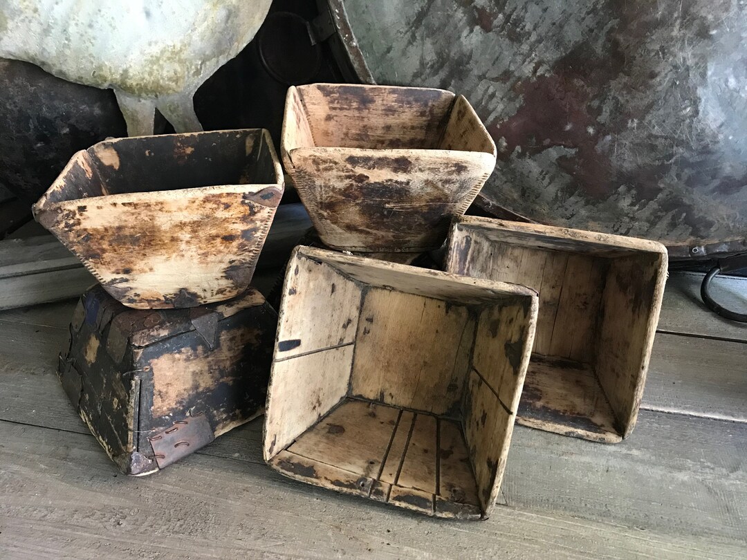 1 Rustic Wood Grain Box, Measure, Dovetailed, Primitive Plant Tray ...