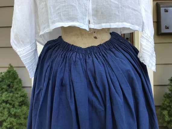 French Indigo Skirt, Chore Wear, Indigo Cotton, Frenc… - Gem