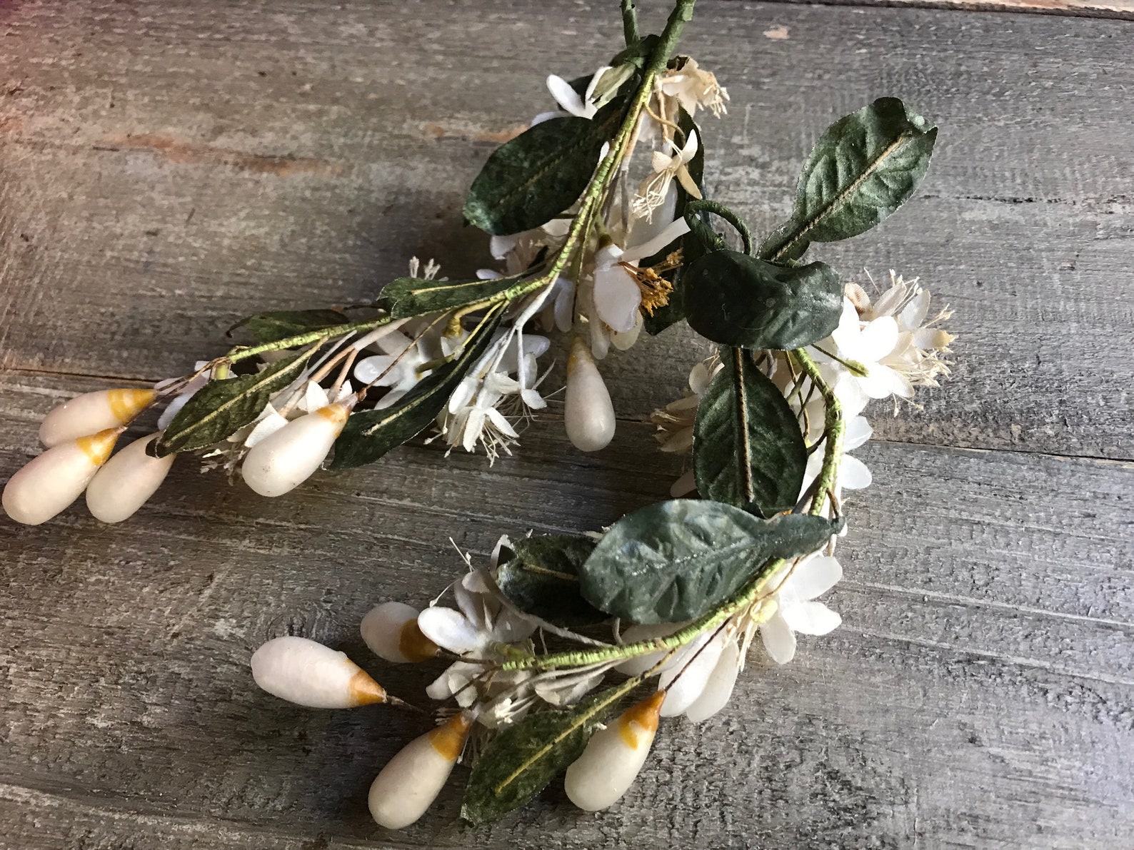French Floral Bridal Sprays, Wedding Spray Tiara, Crown, Couronne, Wax ...
