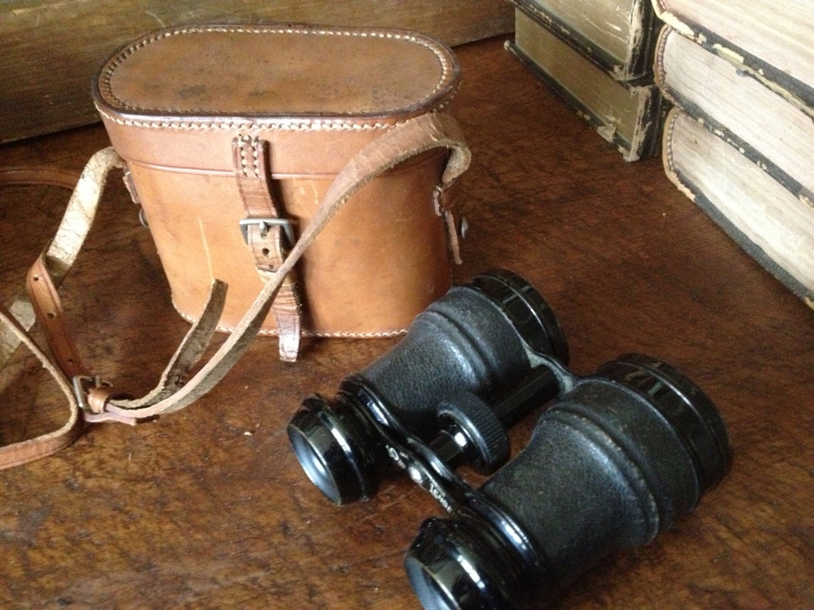 Leather Binoculars and Case Made in France Brown Leather Bag | Etsy