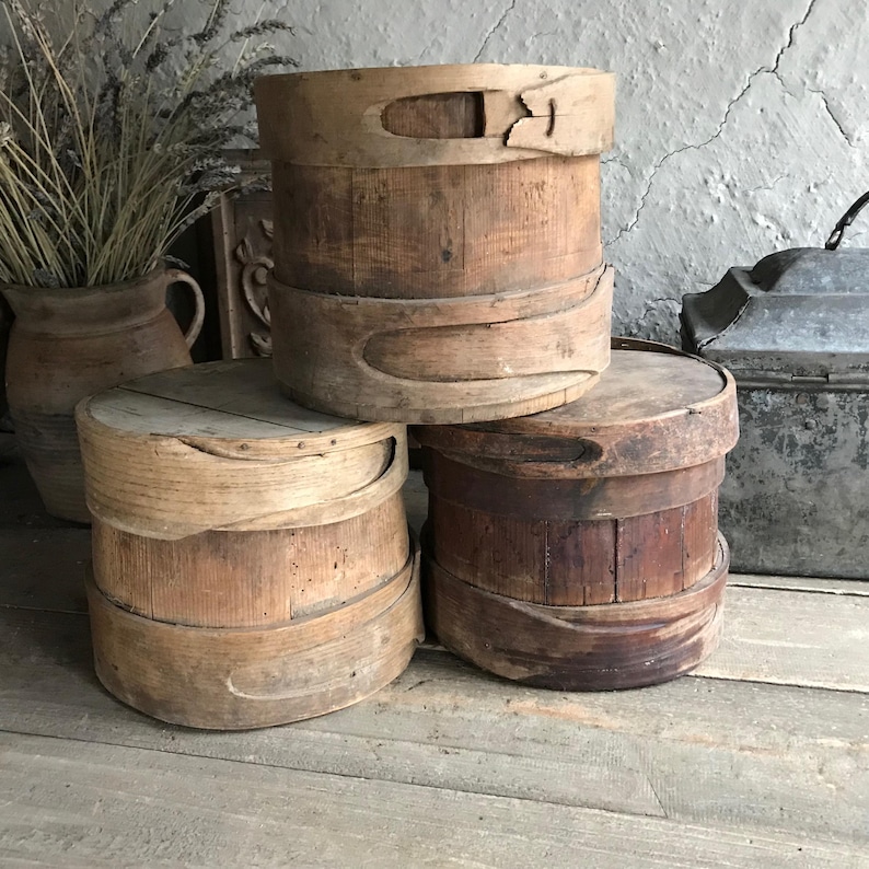 Rustic Wood Storage Box, Lidded, Eggs, Folk Art, Primitive, European ...