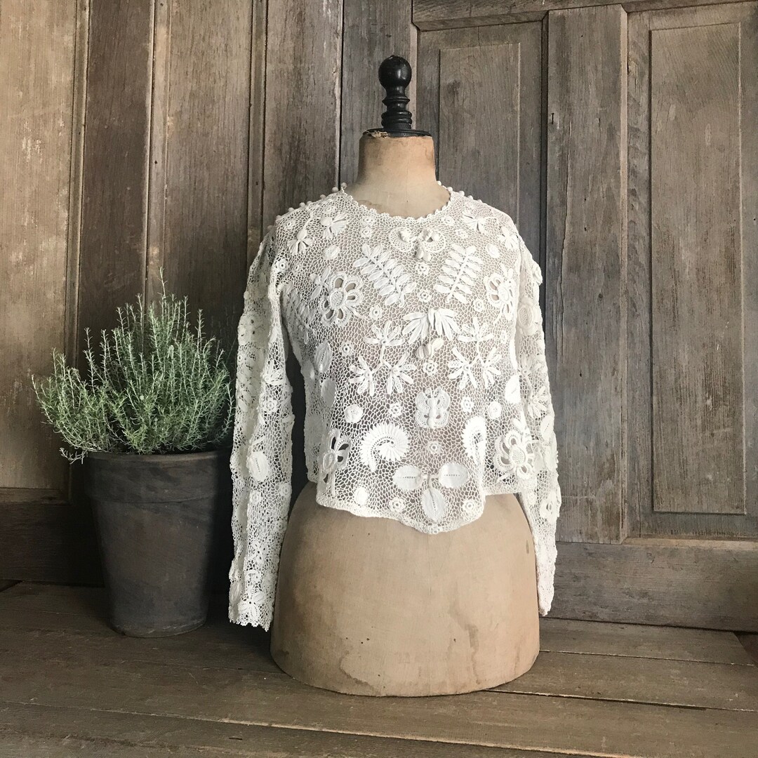 Edwardian Irish Lace Blouse, French Guipure D'irlande, Wedding Separate ...