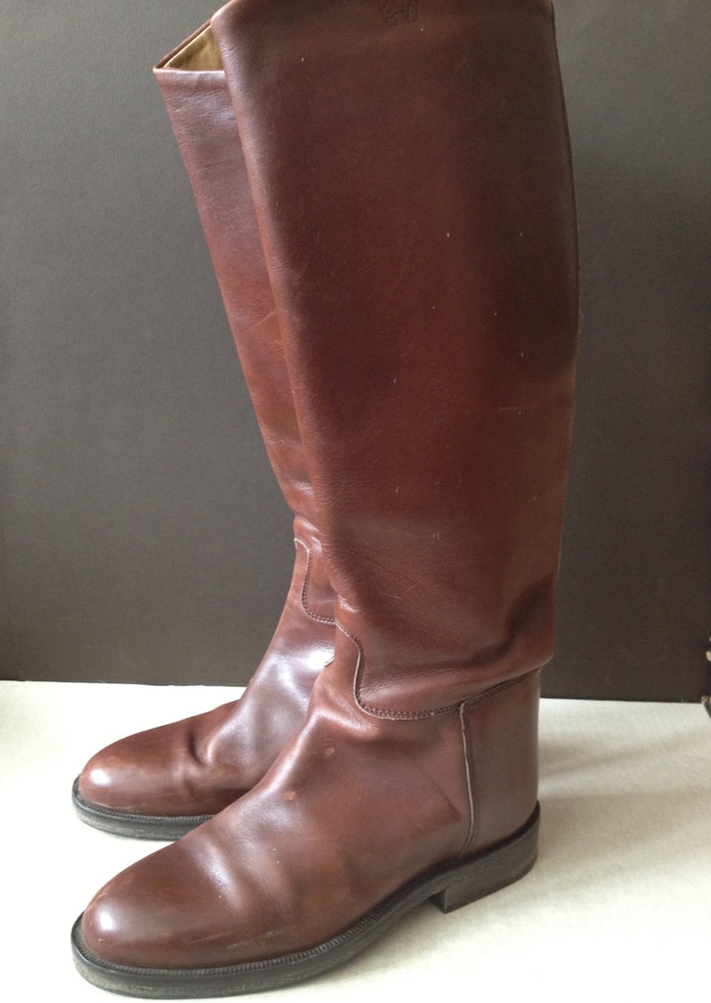 Brown Leather Riding Boots Italy Chestnut Brown Distressed - Etsy