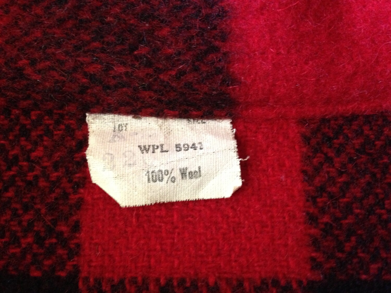 Wool Flannel Shirt Red Black Plaid Mid Century Size XXL, 2X Extra Large ...