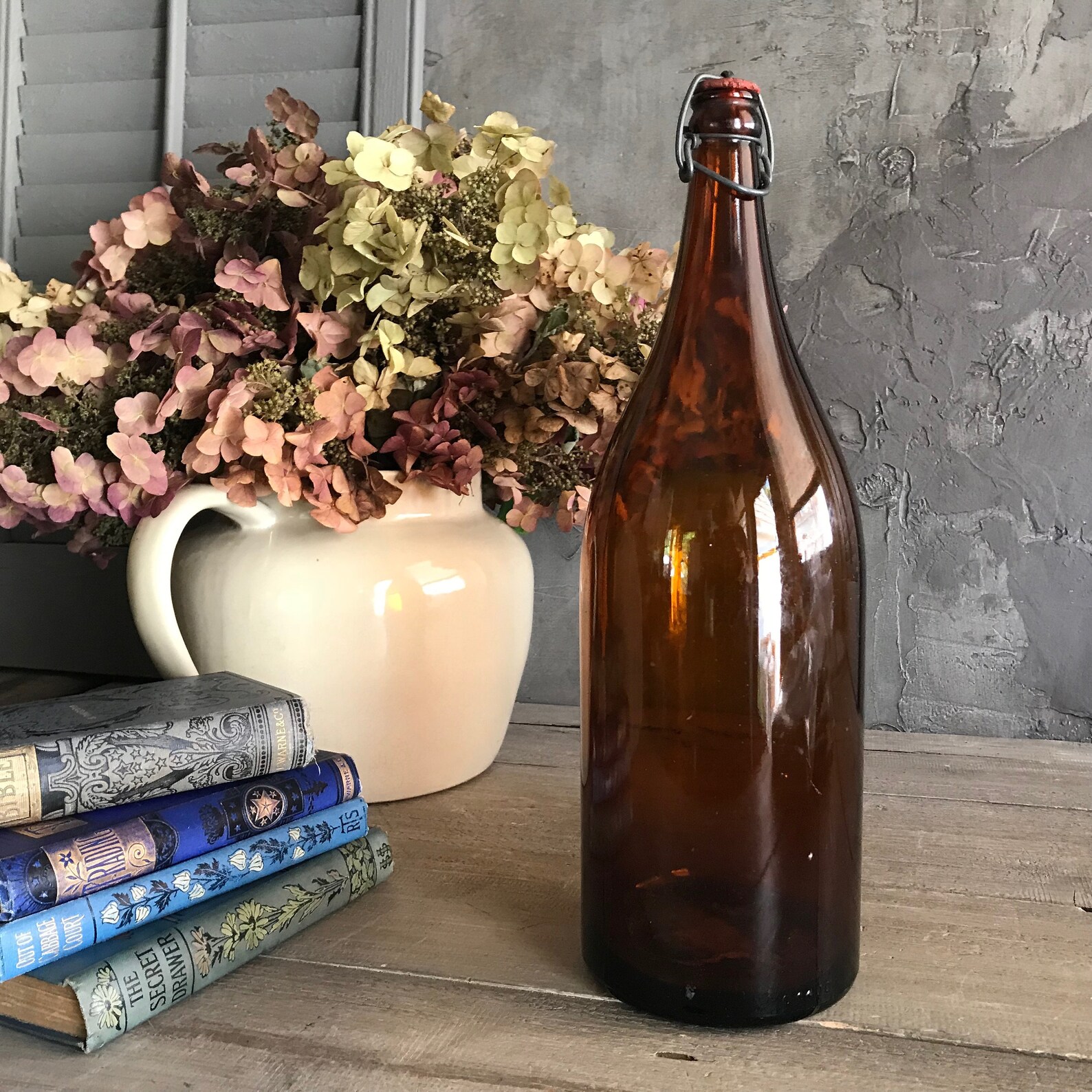 Antique Brown Glass Bottle Extra Large 14 Inch Size Country | Etsy