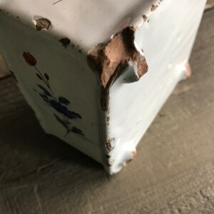 Antique French Inkwell, Faience, Tin Glaze, Handpainted Inkwell, 19th C ...