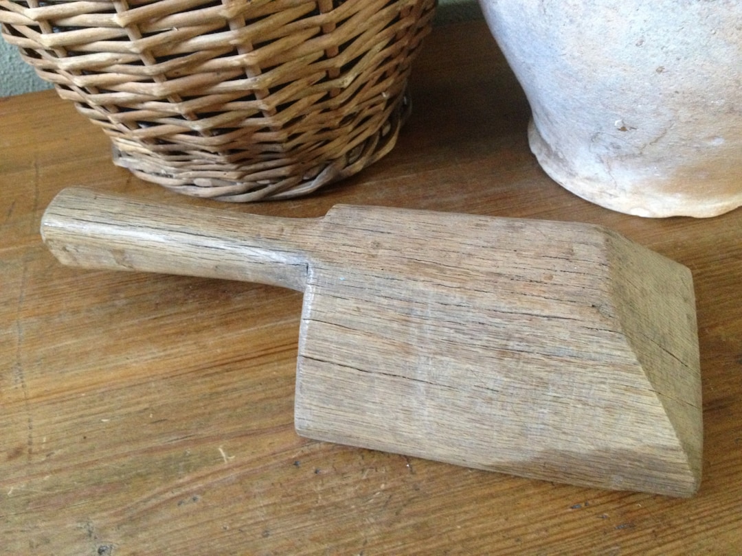 Laundry Washboard Wood Tool, Antique French Rustic Solid Wood Primitive ...