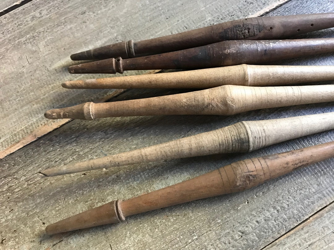 French Wool Drop Spindles, Wooden, Rare and Unique, Set of 3 - Etsy