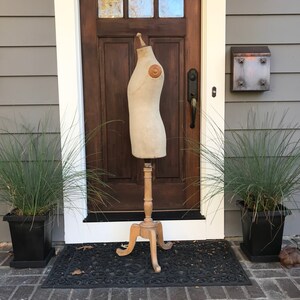 Antique French Stockman Mannequin, Paris, Dress Makers Form, Wood Stand ...