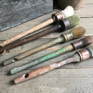 French Copper Paint Brush, Large Round Brush, Industrial Decor, Wood ...