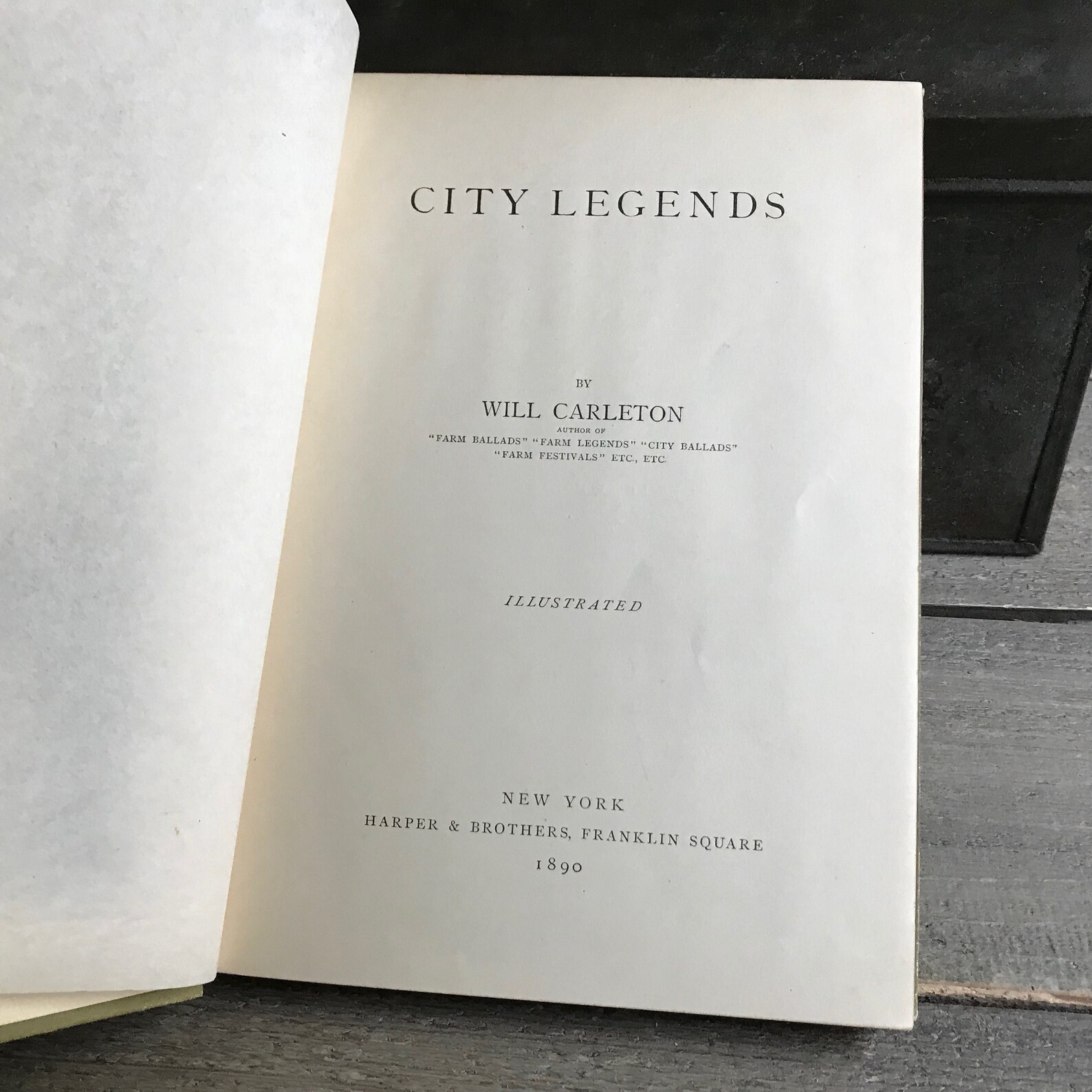 1889 Poetry Book, City Legends by Will Carleton, Illustrated, New York ...